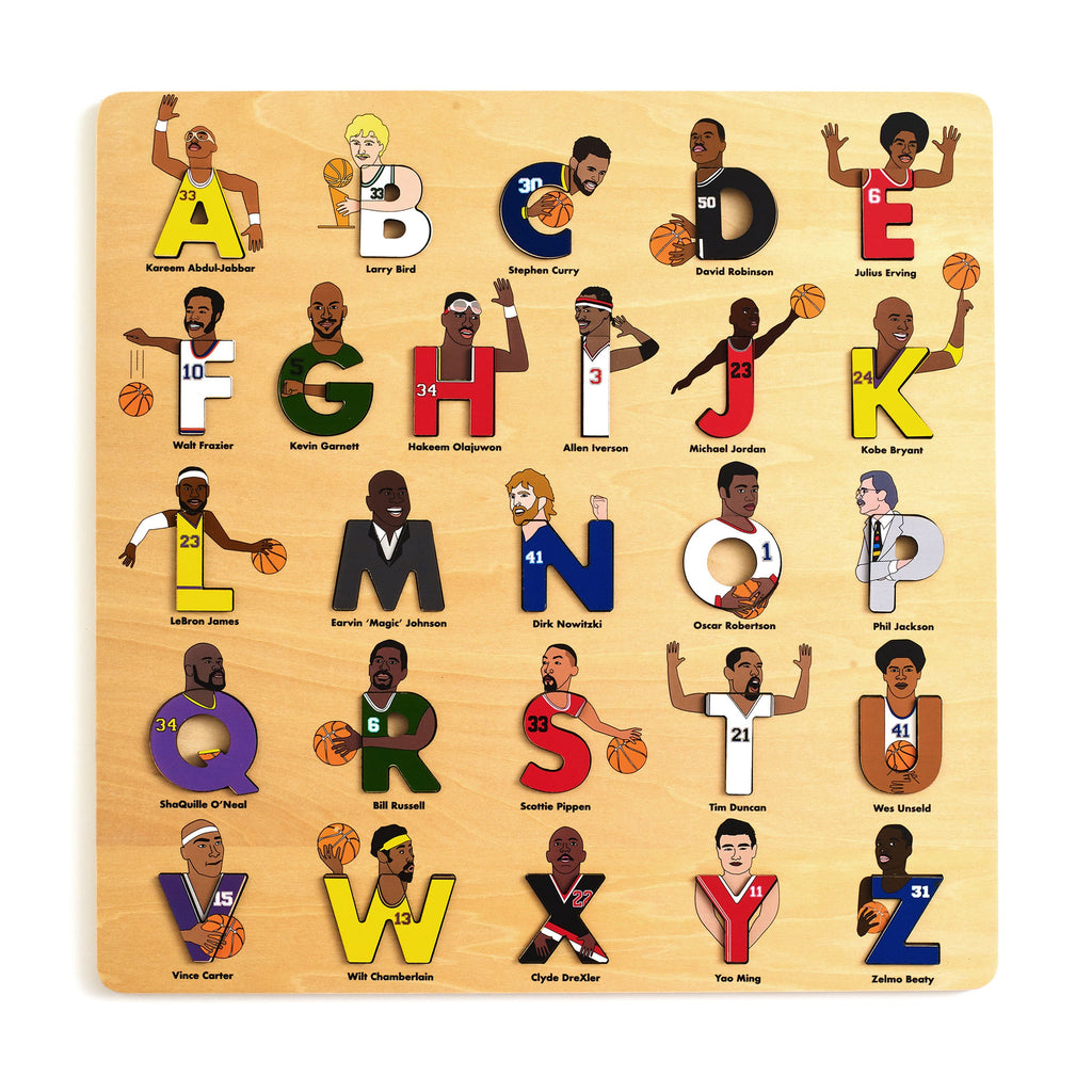 Basketball Legends Wooden Alphabet Puzzle – Alphabet Legends Australia