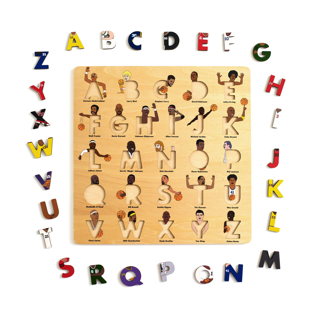 Basketball Legends Wooden Alphabet Puzzle – Alphabet Legends Australia