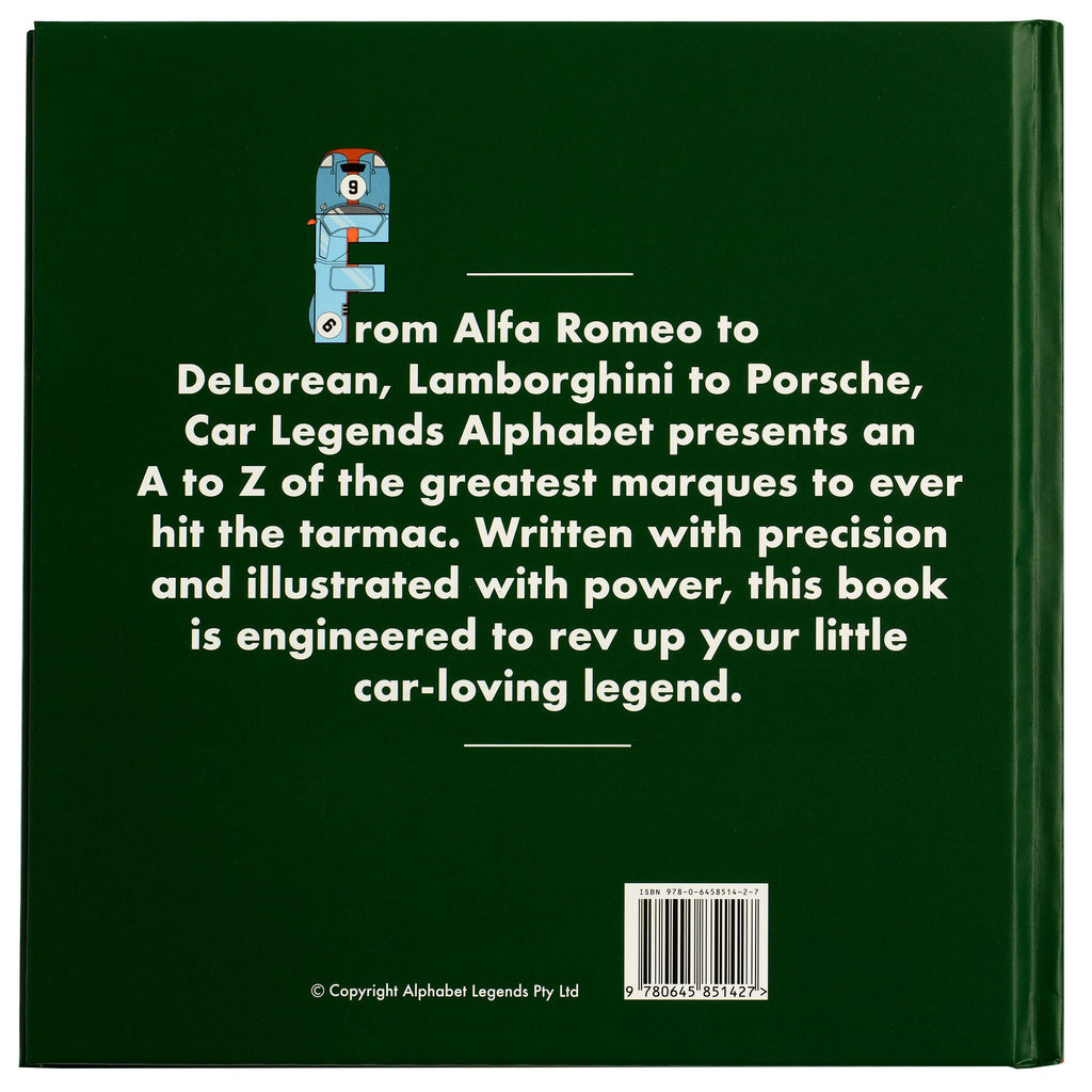 Car Legends Alphabet Book – Alphabet Legends Australia